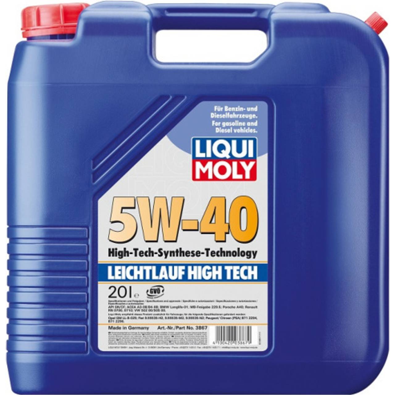 Liqui Moly Leichtlauf High Tech 5W-40 Huile moteur 20L • Prix