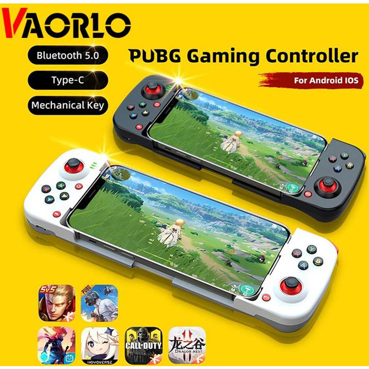 Vaorlo VAORLO Wireless Gamepad Bluetooth-compatible Type-C Gaming Controller Portable Joystick ...