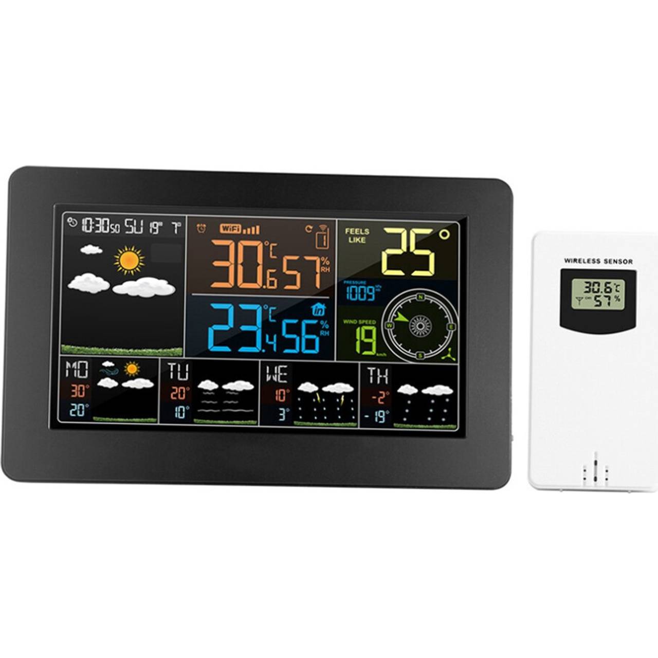 Multifunctional Color WiFi Weather Station APP Control Smart Weather ...