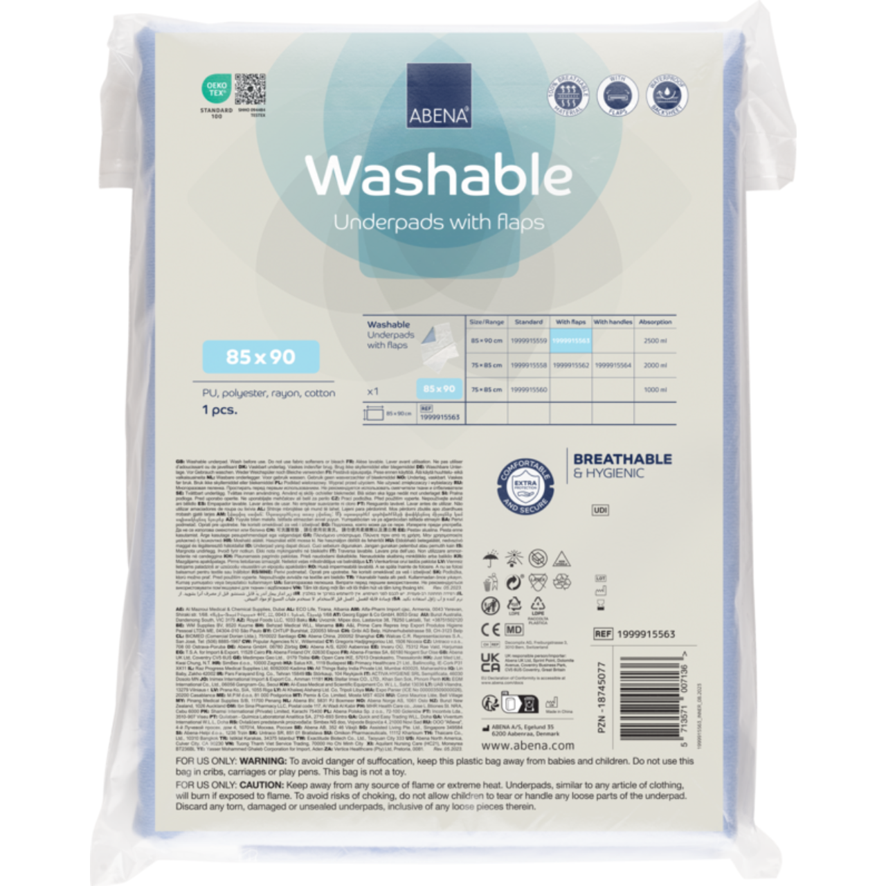 Abena Washable Underpads With Flaps 90x85 cm • Price