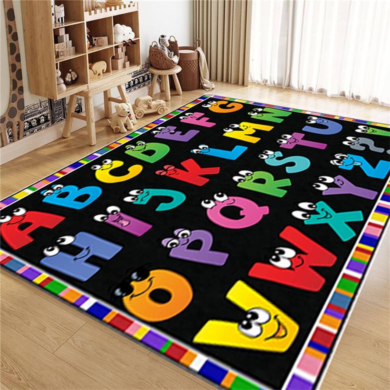Kids Educational Rug Colorful Alphabet Math Graphics • Price