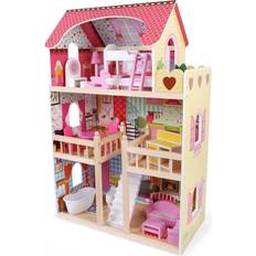 Boppi Dolls House 3 Storey with 17 Play Furniture Accessories Price